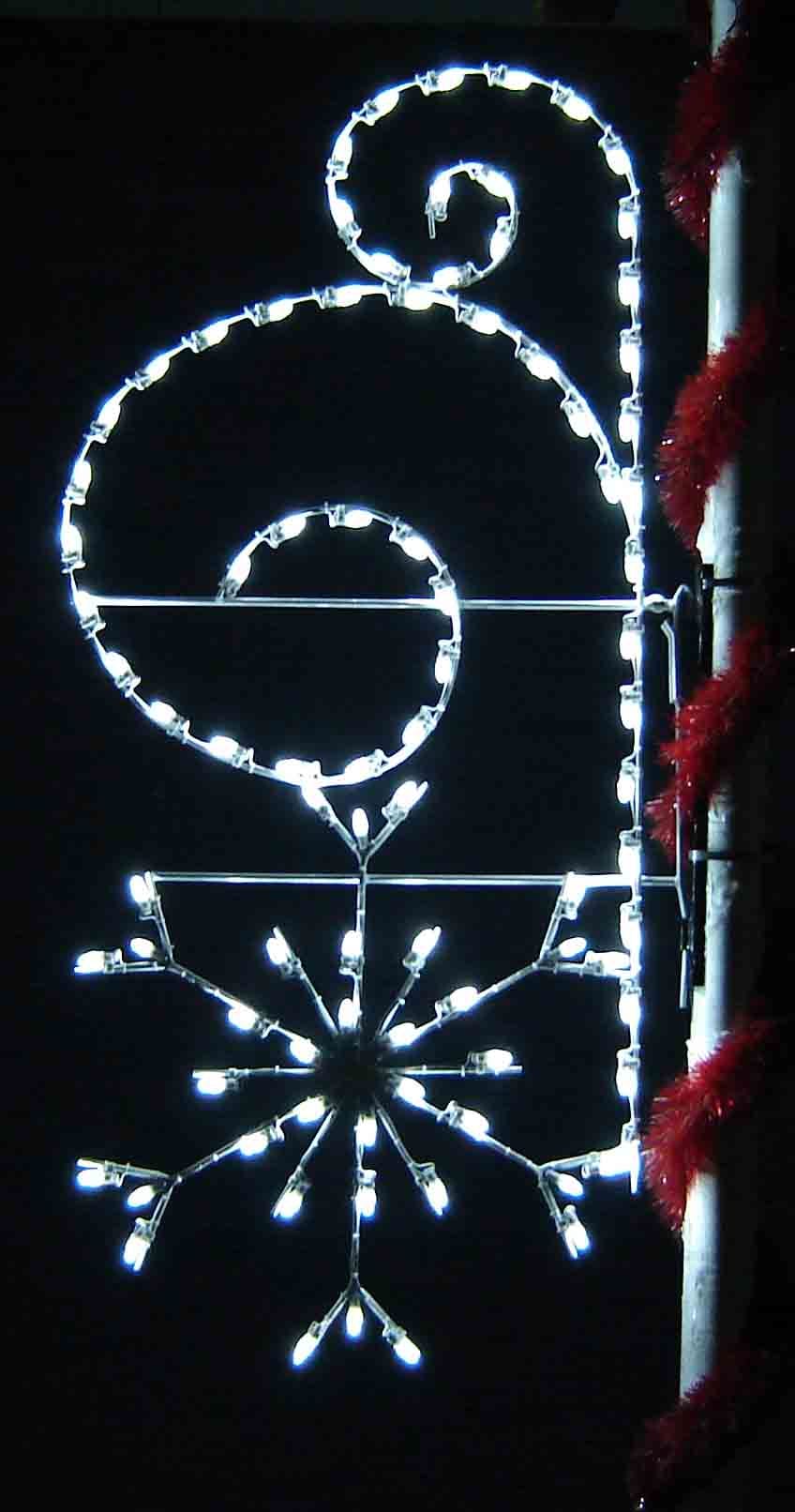 8' Snowflake With Scroll Pole Mount Holiday Light Display