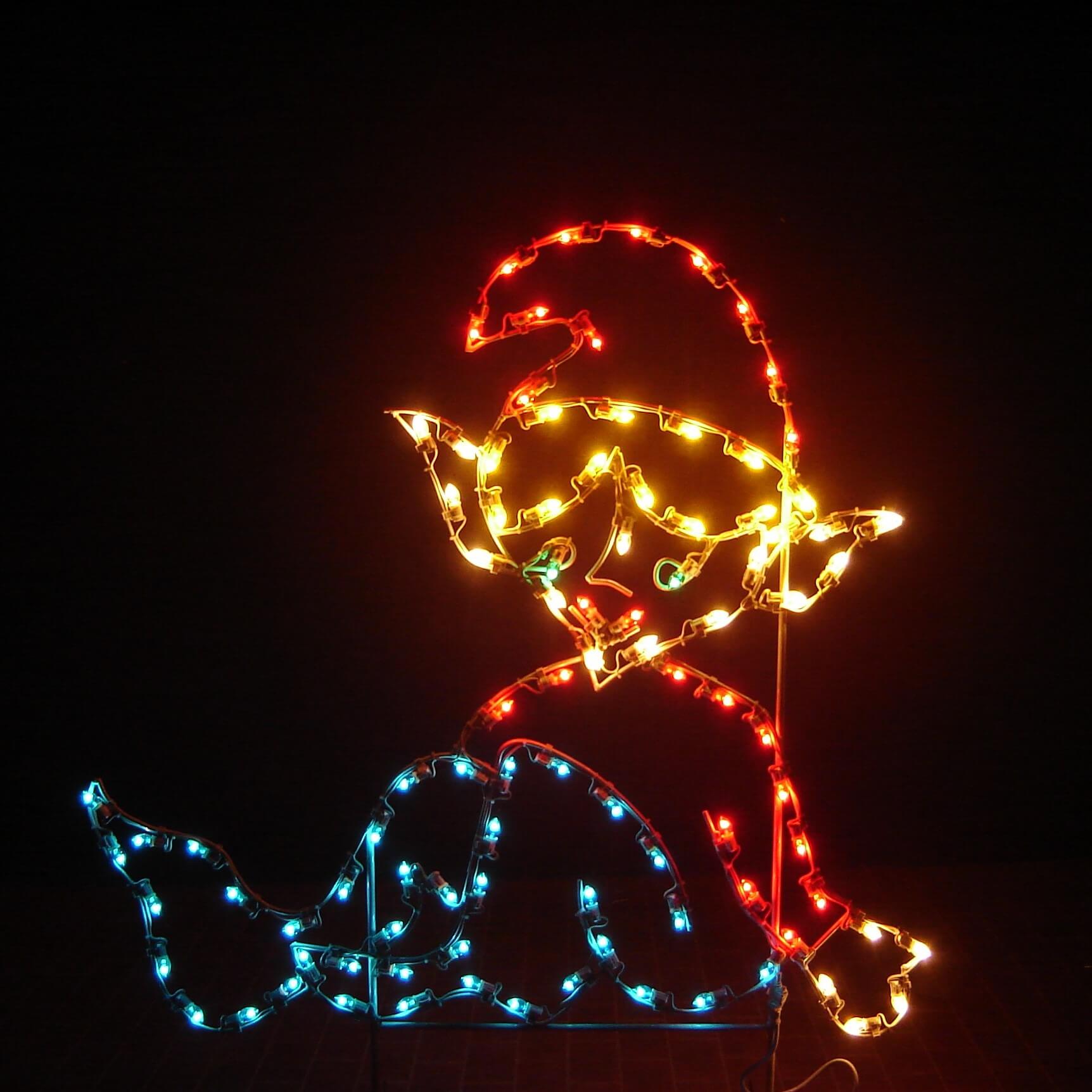 5' Elf Sitting Holiday Light Display - Creative Displays