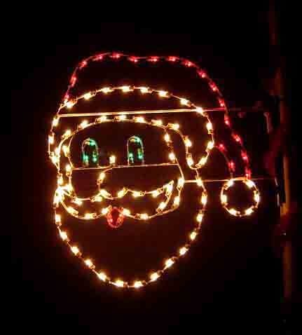 5' Santa Face Pole Mount Holiday Light Display