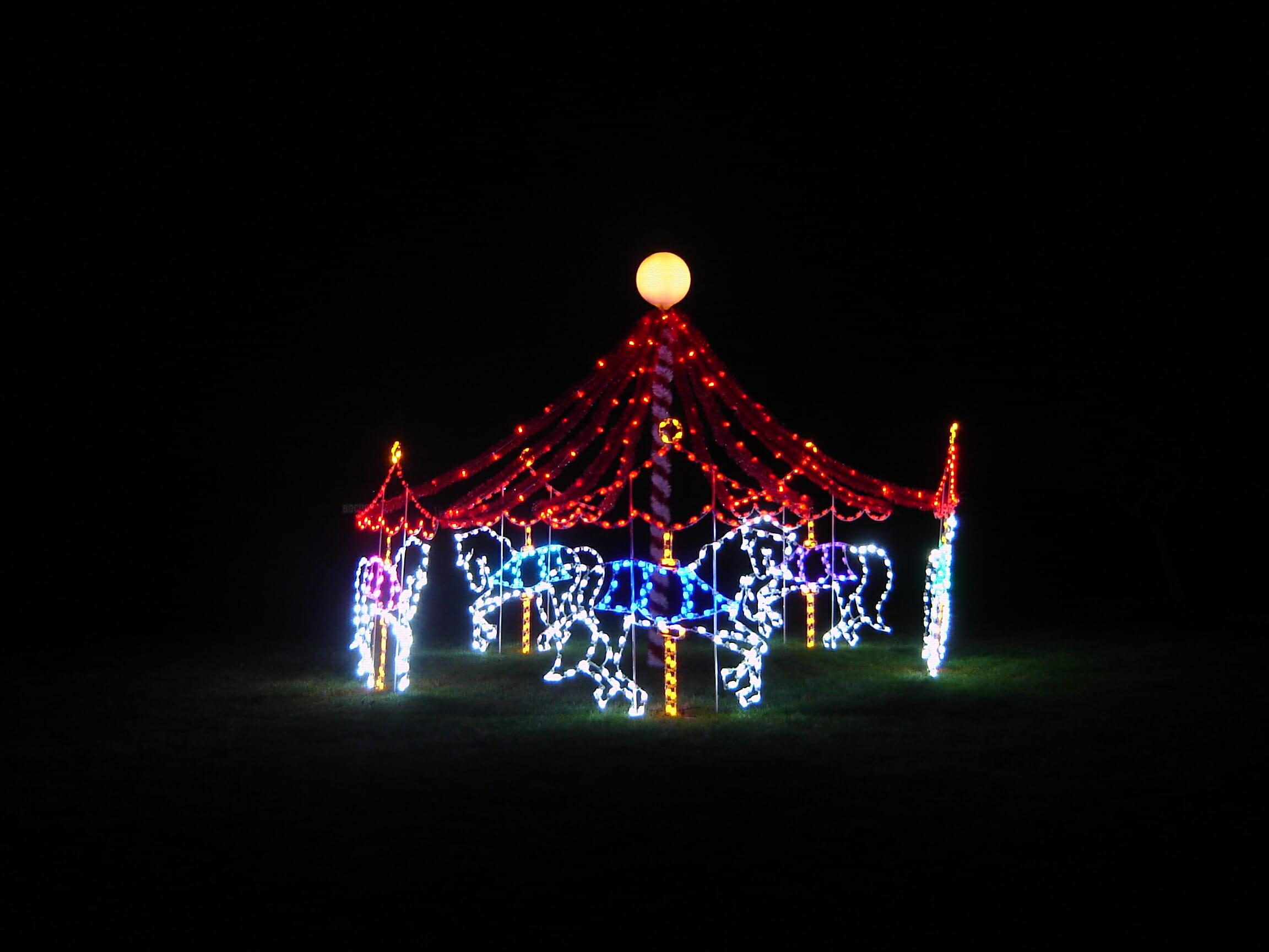 12' Five Horse Carousel Holiday Light Display - Creative Displays