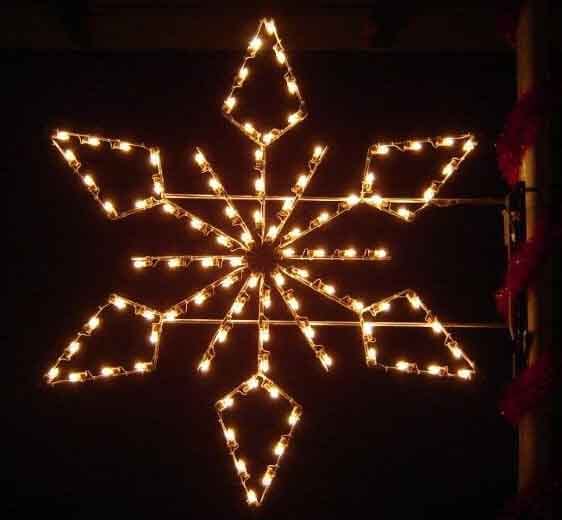 5' Diamond Snowflake Pole Mount Holiday Light Display