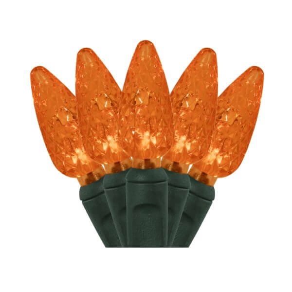 C6 100 Light LED Orange Christmas Lights - Creative Displays