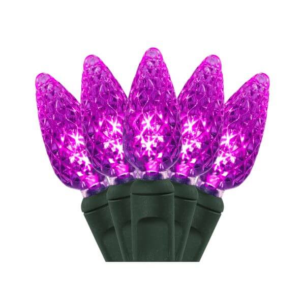 C6 50 Light LED Purple Christmas Lights - Creative Displays