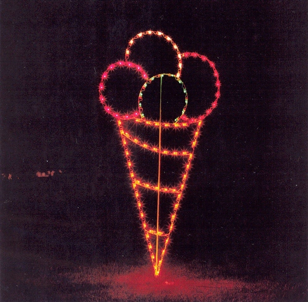 6' Ice Cream Cone Holiday Light Display - Creative Displays