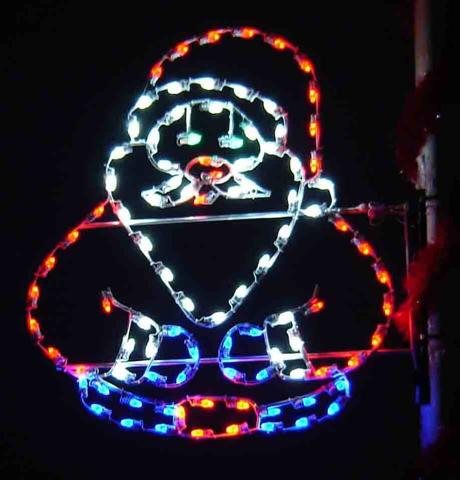 4.5' Santa Pole Mount Holiday Light Display