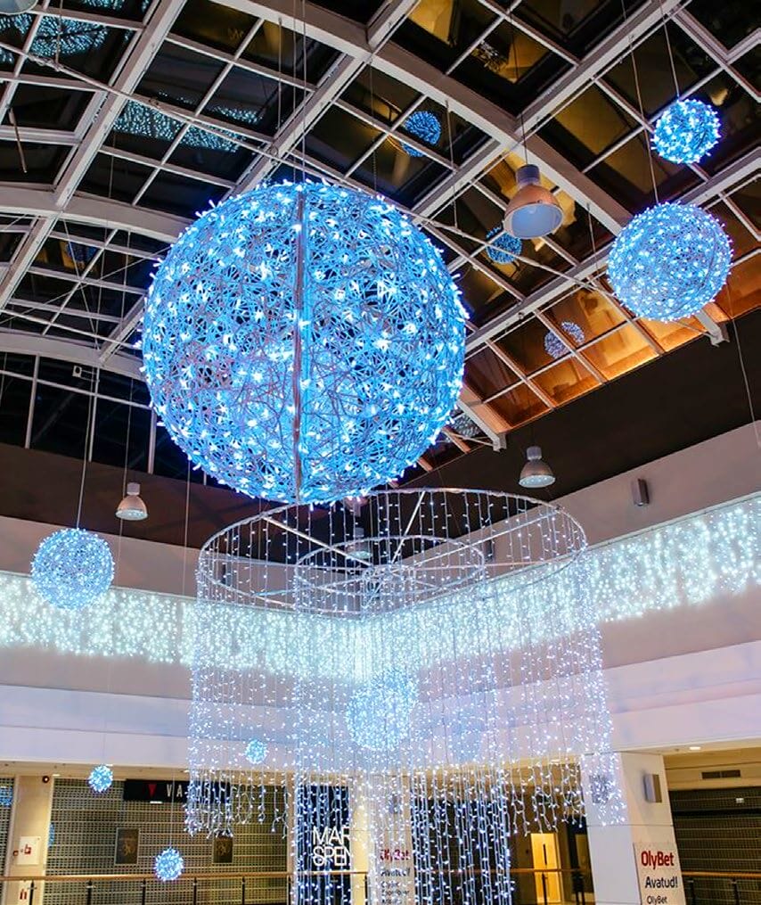 Drop Ceiling Lighted 3D Orb Fiberglass Holiday Display