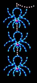 9' Animated Spider in Web Halloween Light Display