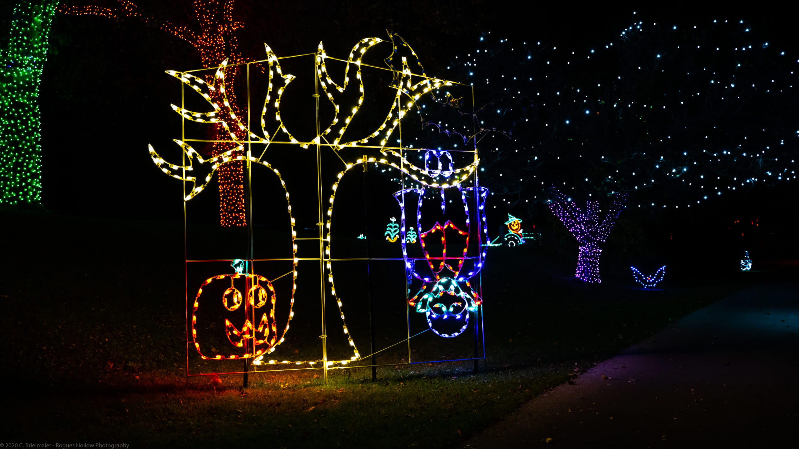 10' Animated Dracula Scene Halloween Light Display