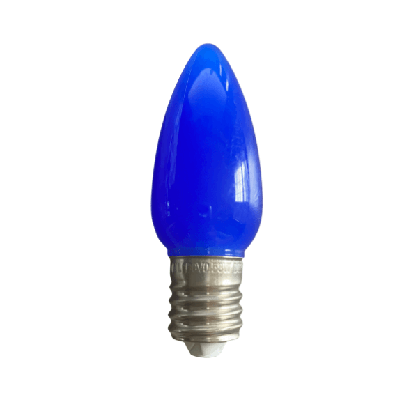 C9 LED Blue Opaque Smooth Bulbs 25 Pack - Creative Displays