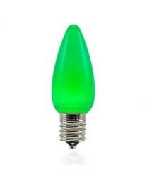 C9 LED Green Opaque Smooth Bulbs 25 Pack - Creative Displays