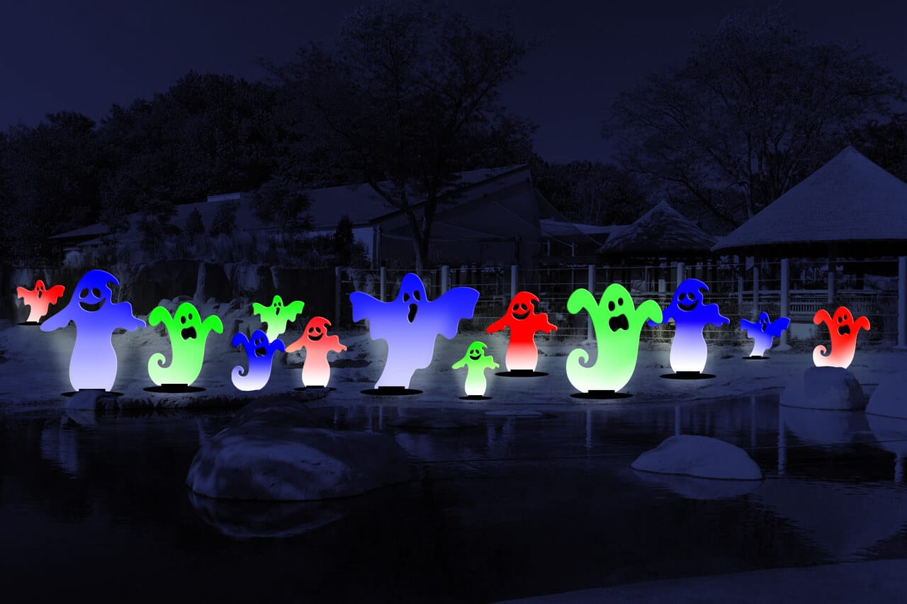 5' Ghosts Halloween Light Display - Creative Displays