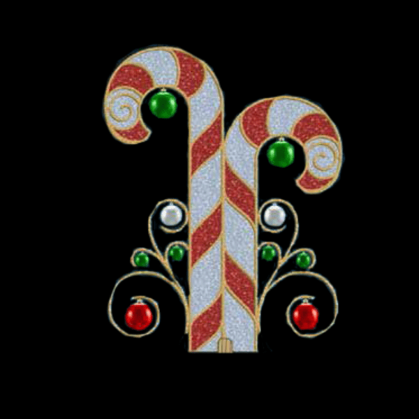 7' Candy Canes With Ornamentation Holiday Display- Creative Displays