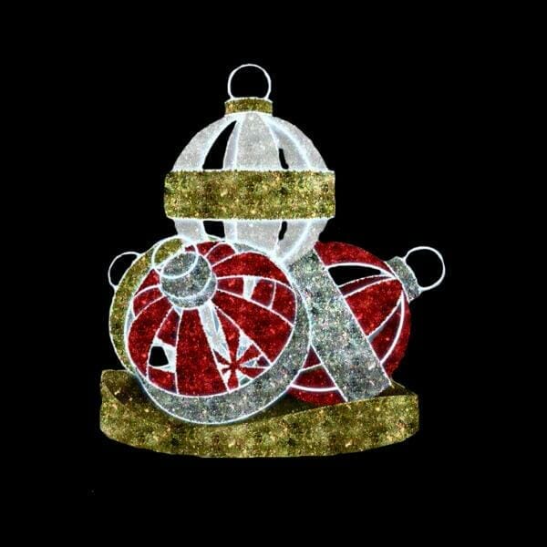 15' Giant Ornament Stack Holiday Light Display- Creative Displays