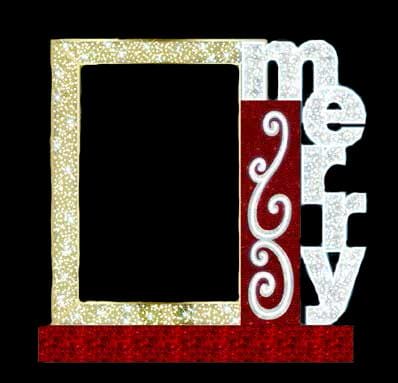 7.5' Merry Picture Frame Photo Op - Creative Displays