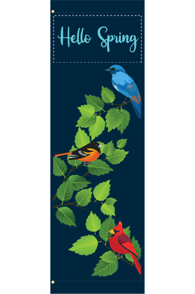 Spring Bird Trio Street Banner - Creative Displays