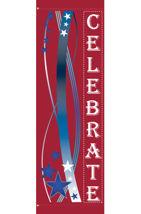 Red White And Blue Patriotic Star Street Banner - Creative Displays