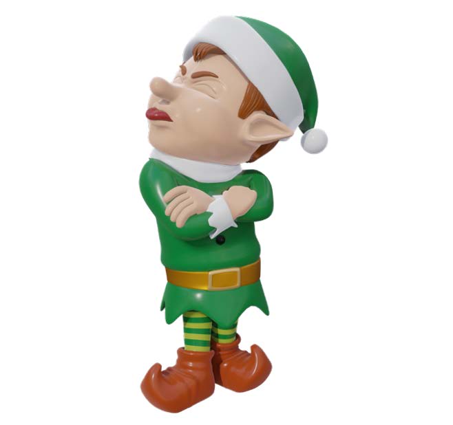 3' Green Grumpy Santa Elf - Creative Displays