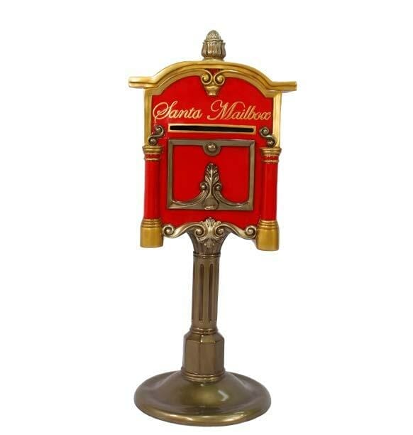 5.5 Foot Red and Gold Santa Mailbox - Creative Displays