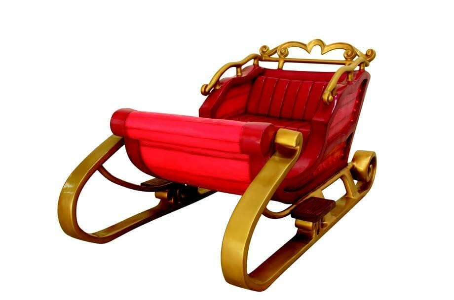 3' Red and Gold 2 Seater Santa Sleigh - Creative Displays