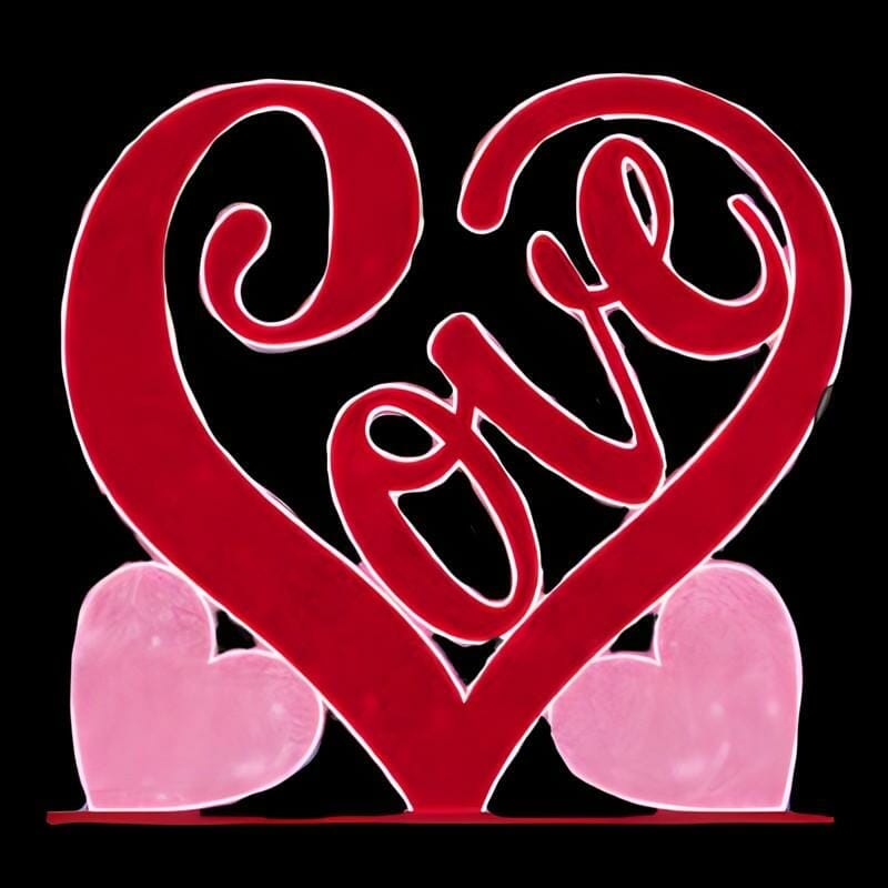 8' Giant Love Heart Dimensional Display