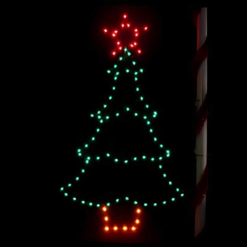 7' Fantasy Christmas Tree Pole Mount Holiday Light Display