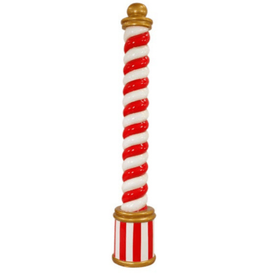 8' Red and White Candy Cane Pillar - Creative Displays