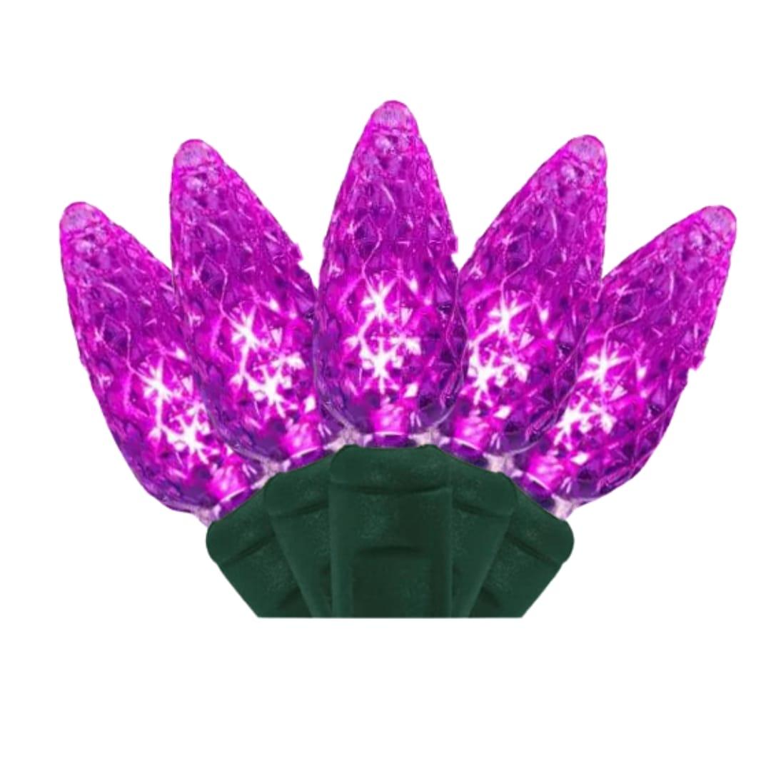 C6 50 Light LED Purple Christmas Lights - Creative Displays