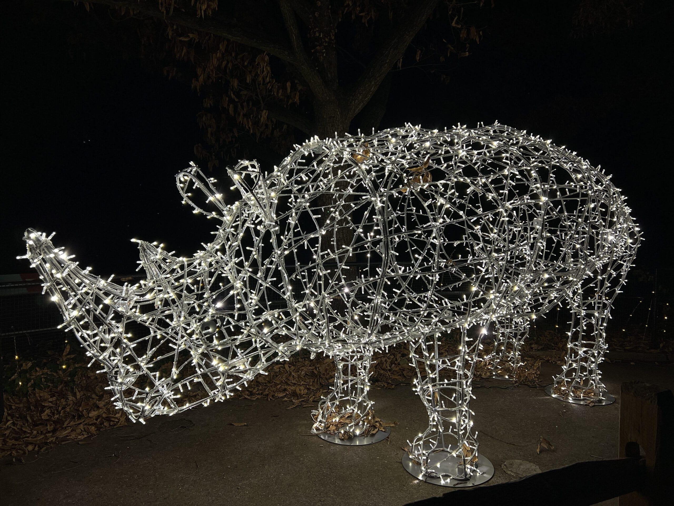 3D Rhinoceros Light Display - Creative Displays